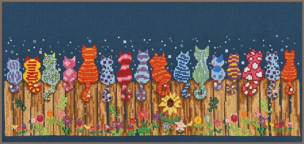 Telpakket kit Katten op Hek - de Breibrink