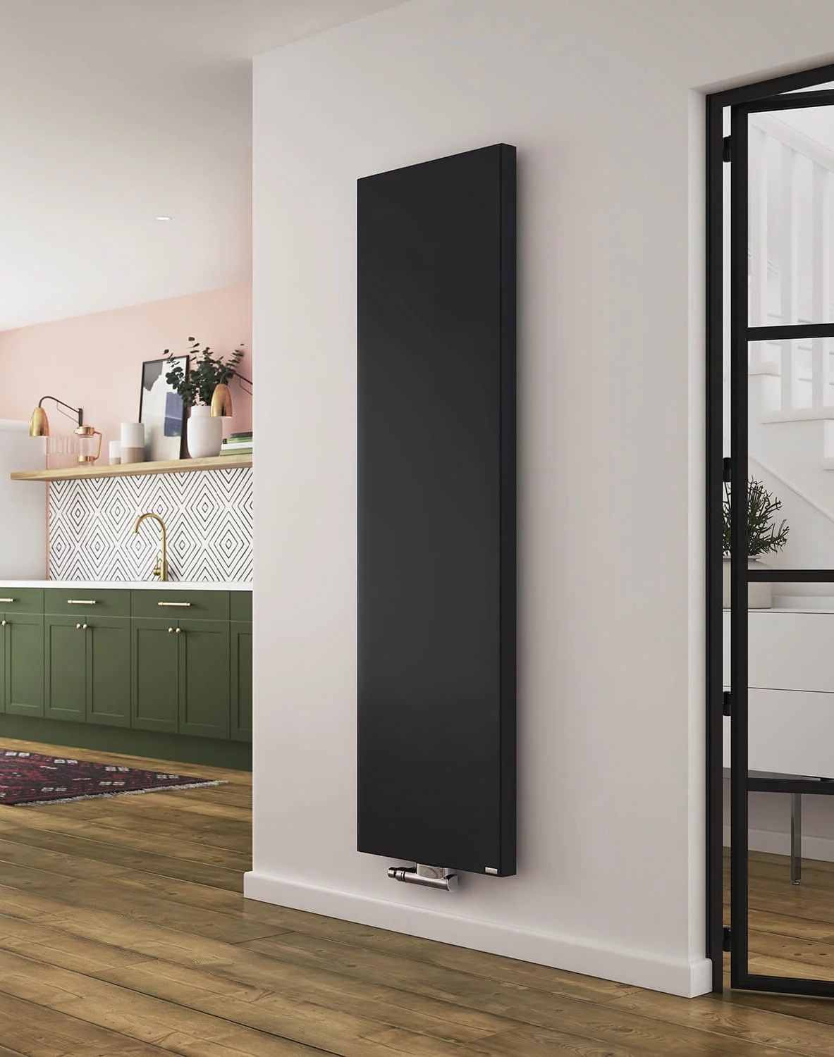 200x40 Verticale radiator T20 - C6 Vlakke Mat Zwart - Radiatordepot