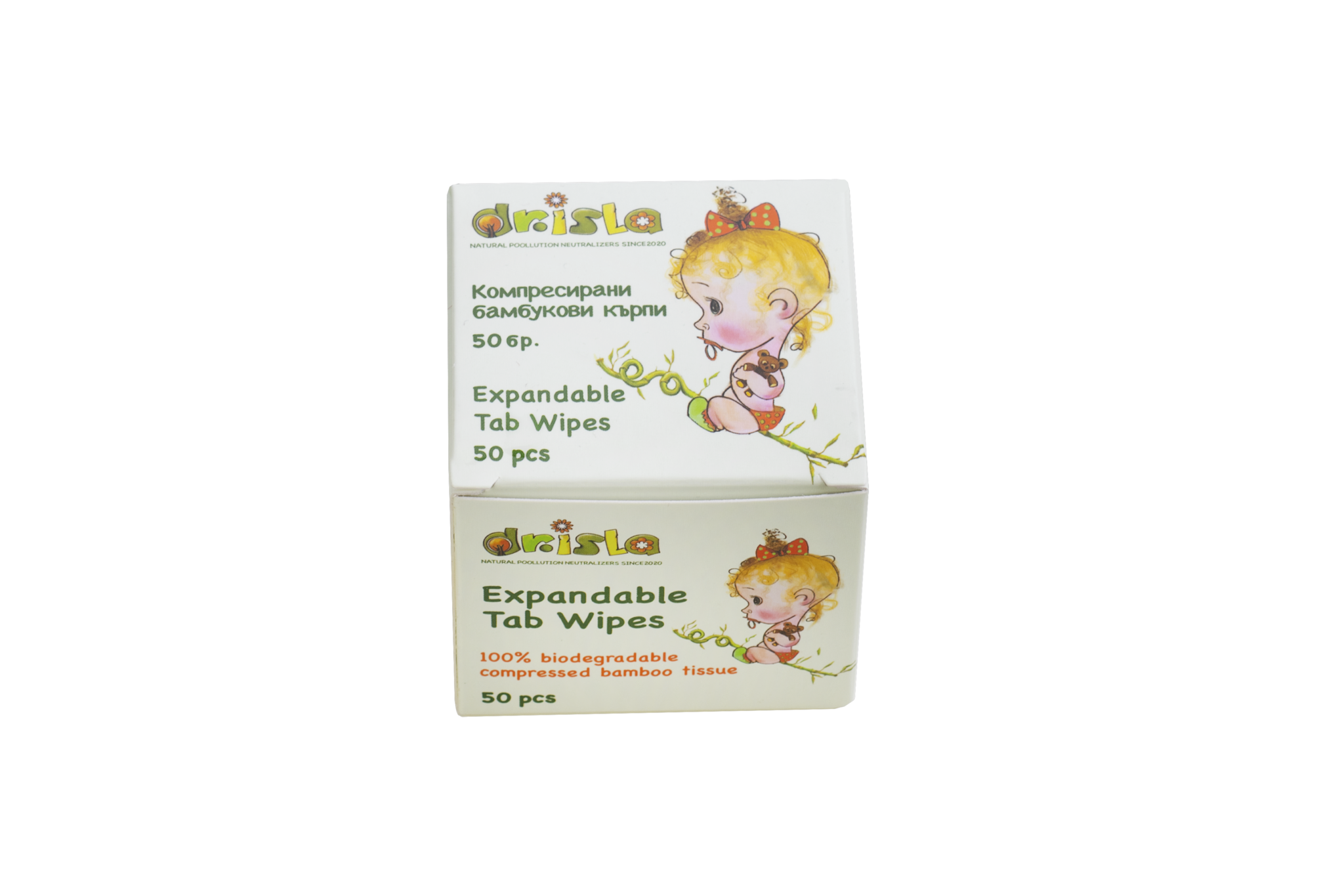 Gecomprimeerde baby doekjes – Bamboo – 50 tabletten - Grace is Green
