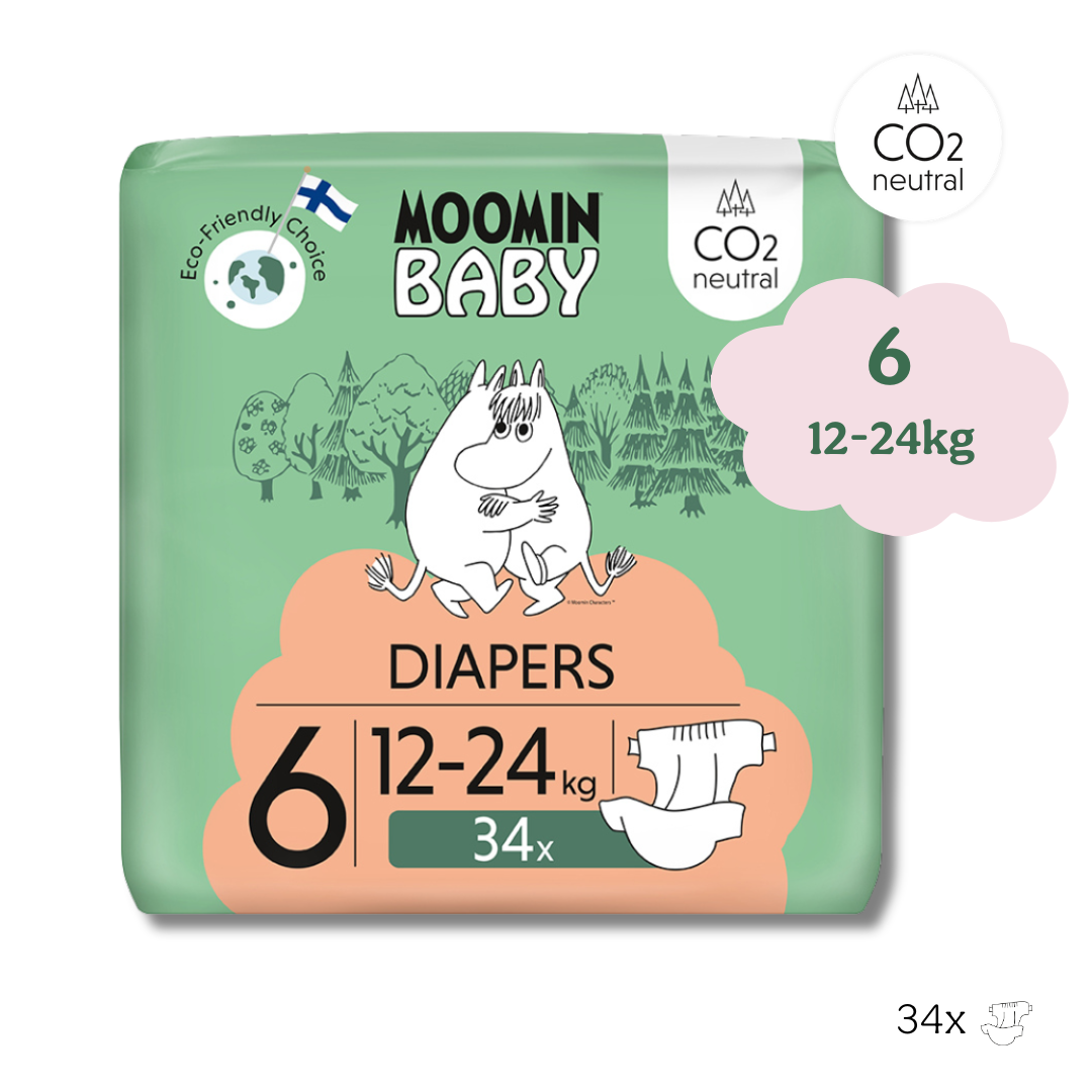 Ökologische Windeln von Moomin Baby - Größe 6 - Junior - 12 bis 24 kg - Grace is Green