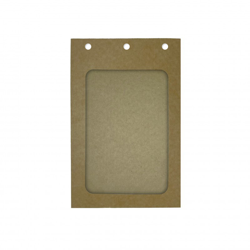 Sustainable Badge holder made from recycled cardboard, A6 size. Packed ...