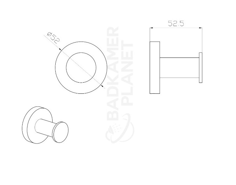 Toilet accessoireset rond RVS - Sani-Supply B.V.