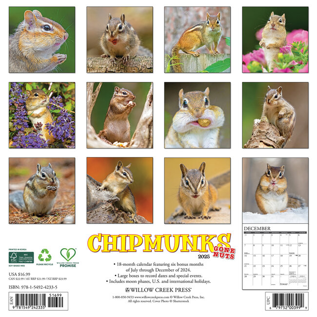 Buying Chipmunks Calendar 2025 | Order easily online - Kalenderwinkel.nl