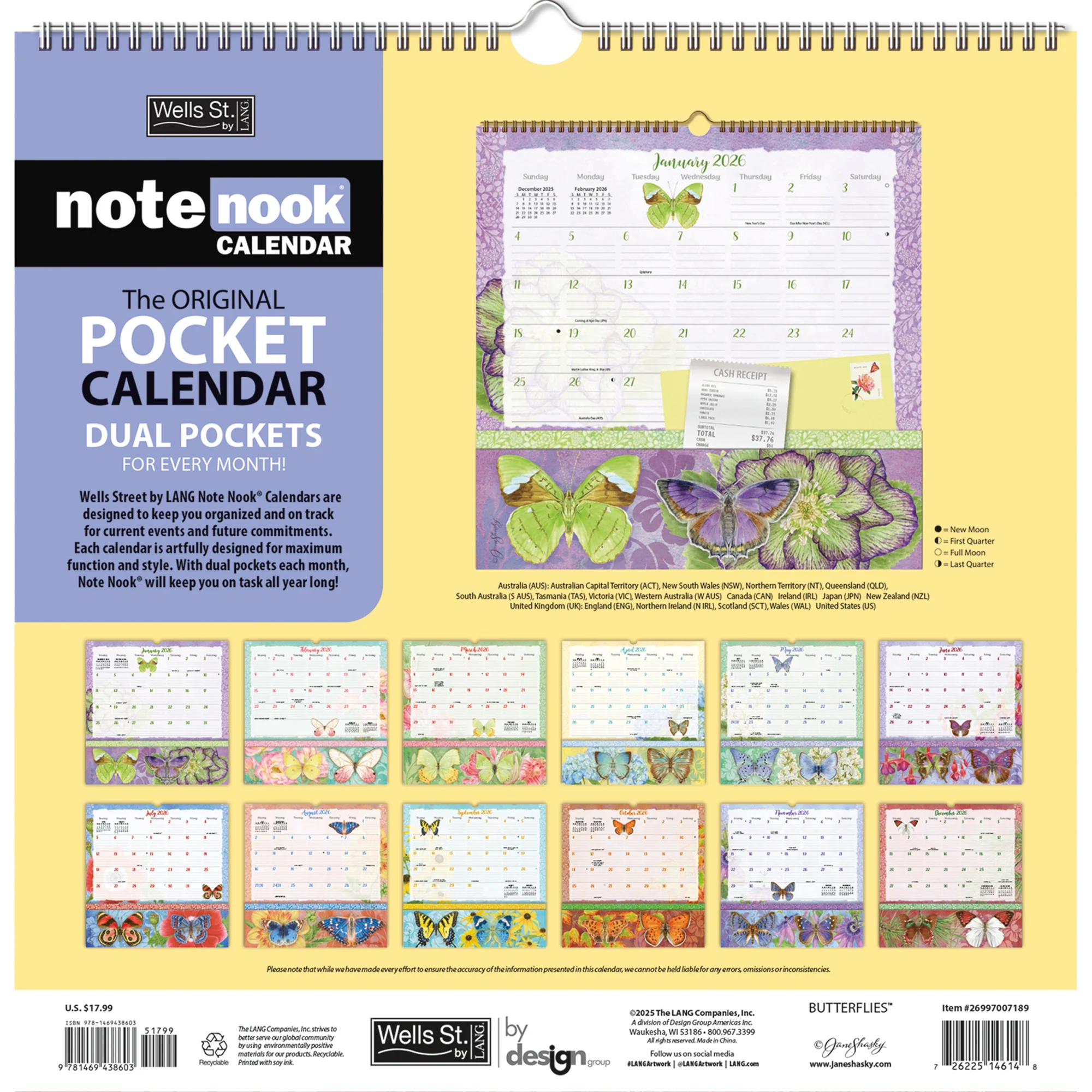 Butterflies Pocket Note Nook Kalender 2026 Kopen? Eenvoudig online ...