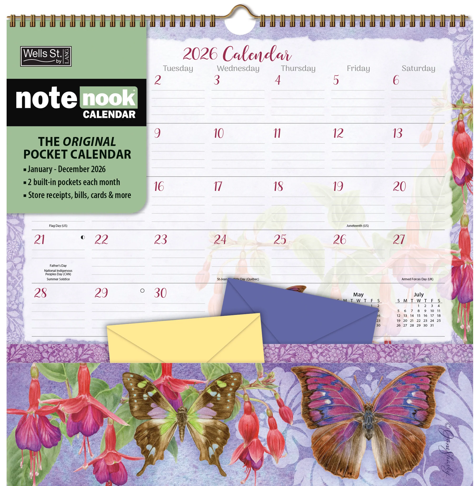 Butterflies Pocket Note Nook Kalender 2026 Kopen? Eenvoudig online ...