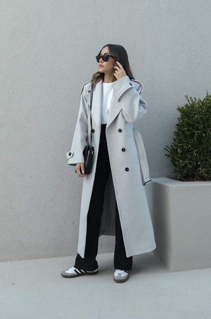 Mantel Jas Classic Grey - Fashion-Click