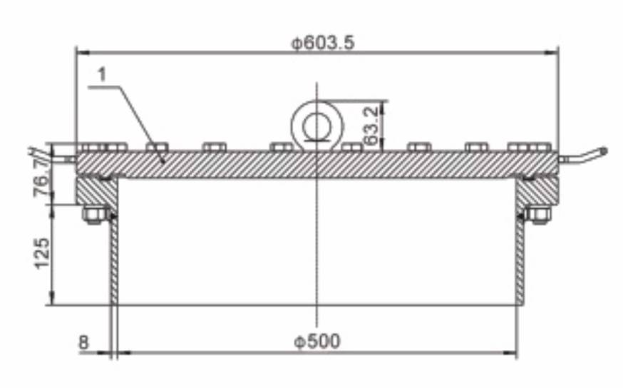 500 mm FBM Manlid assembly SS316L 20 punten - Guard Europe B.V.