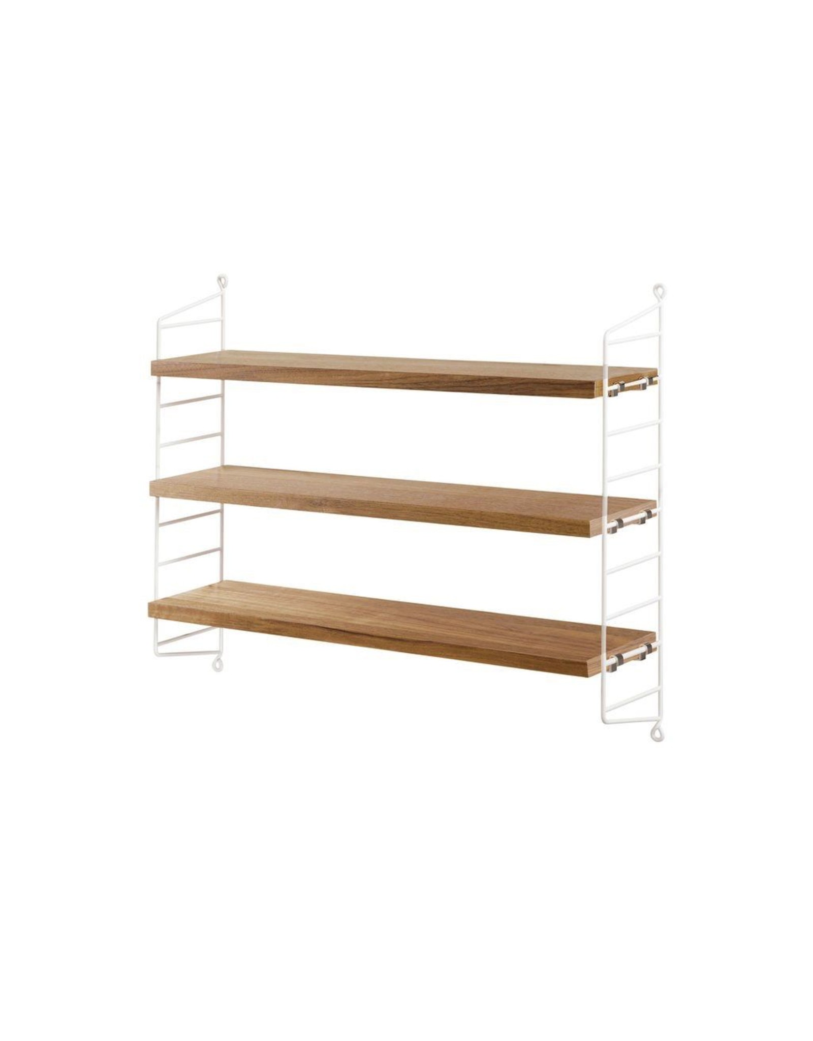 rekken STRING POCKET OAK/WHITE - Scandinavisch design - 09/278.52.50