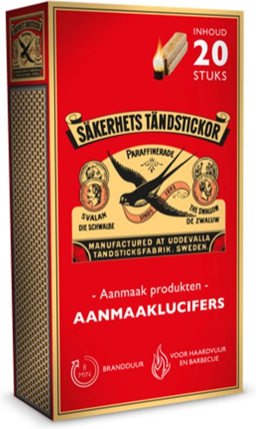 Zwaluw Aanmaaklucifers 20 stuks - proBBQshop