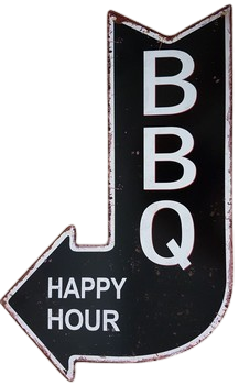 BBQ wandbord happy hour pijl 40 x 25cm - proBBQshop