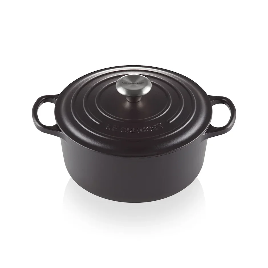 Le Creuset braadpan Signature rond Mat zwart - proBBQshop