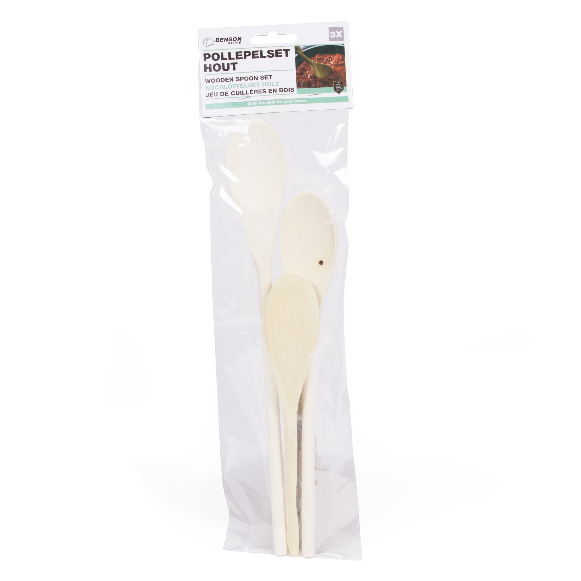 Benson Pollepel Set - Hout - 20, 25, 30 cm. - 3 delig kopen? - 2Cheap