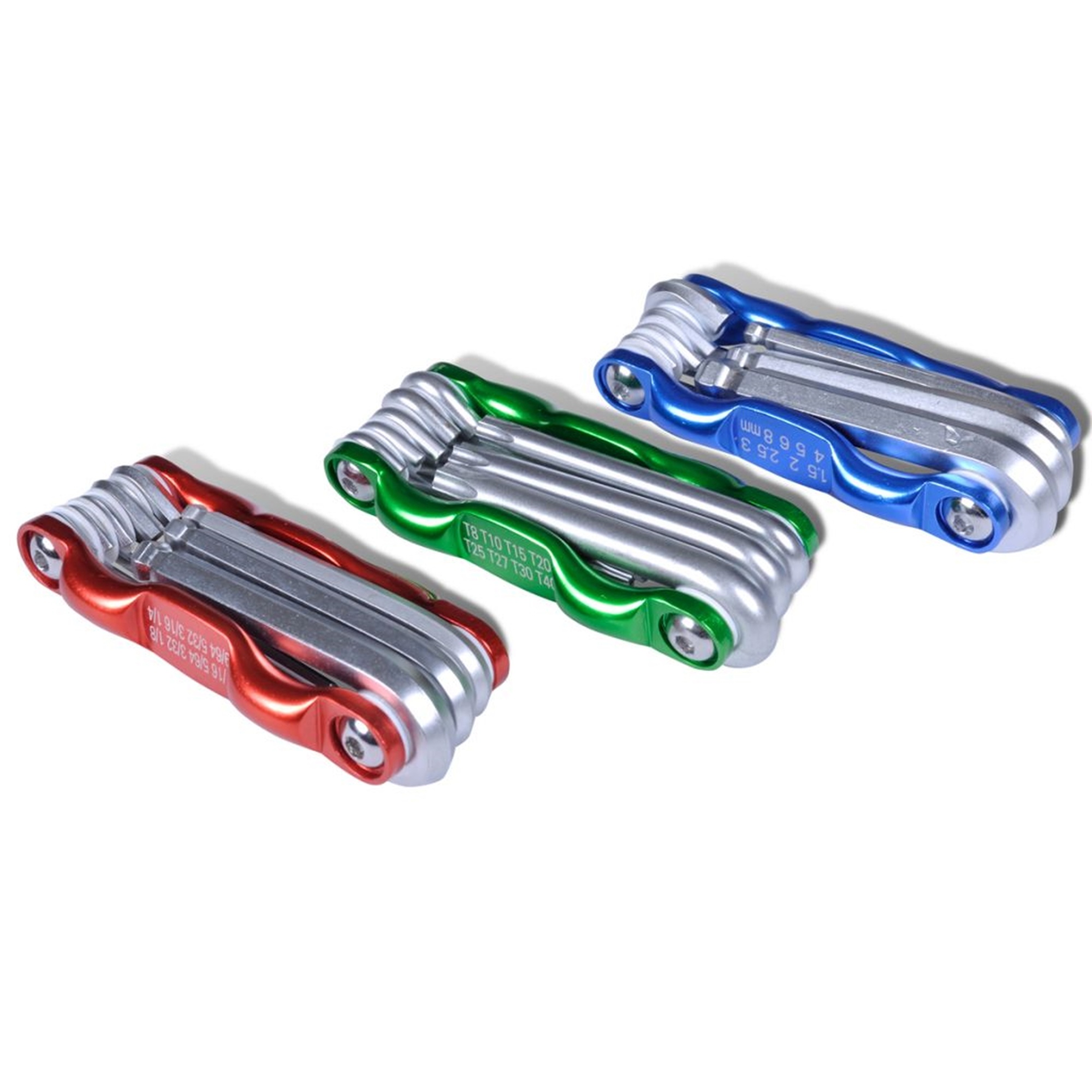 Hofftech Vouwbare inbus- en Torxsleutelset - 3-delig - Kleurgecodeerd ...