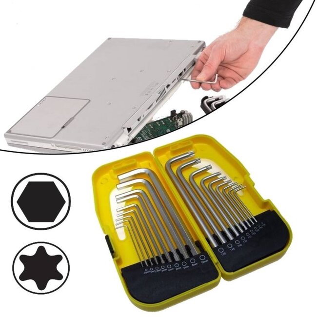 Benson Sleutel Torx en Inbus Set Lang Sleutelset in Stevige Doos - 18 ...