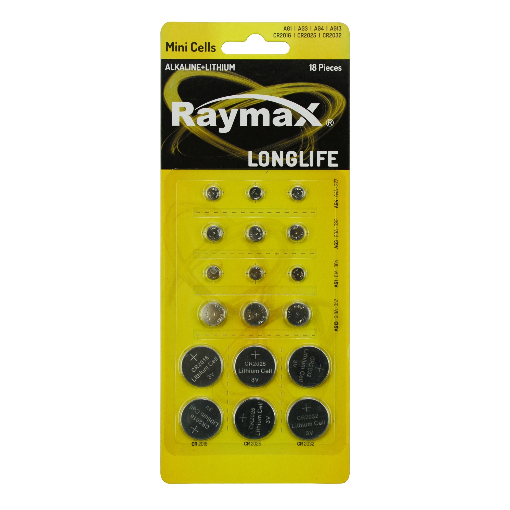 Raymax Knoopcelbatterijen - Lithium en Alkaline - 18 stuks - Diverse ...