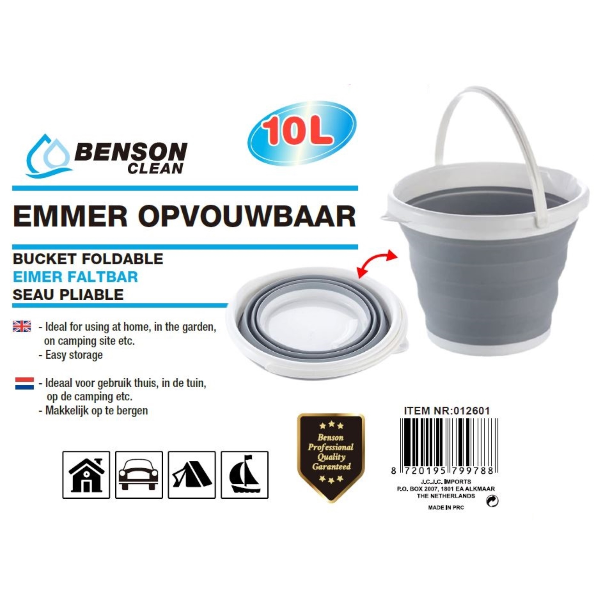 Benson Emmer Opvouwbaar - 10 Liter kopen? Bestel online! - 2Cheap