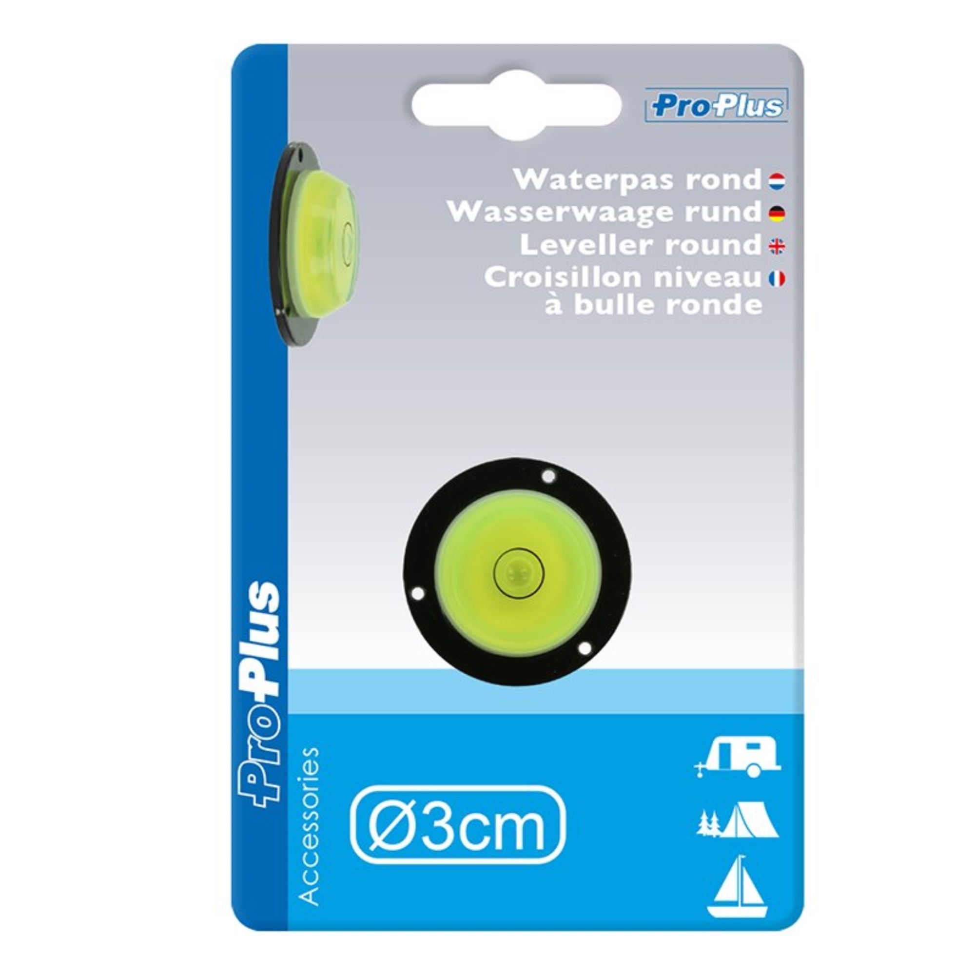 Pro Plus Waterpas Rond - Kunststof - Ø 3cm - Geel/Zwart kopen? - 2Cheap