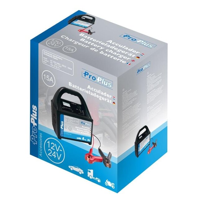 ProPlus Acculader - 12V & 24V - 15A - Voor NAT, GEL & AGM Accu's ...