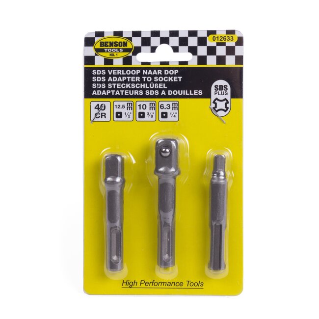 Benson Verloop Naar Dop SDS -1/4-3/8-1/2" - 3 Delig kopen? - 2Cheap