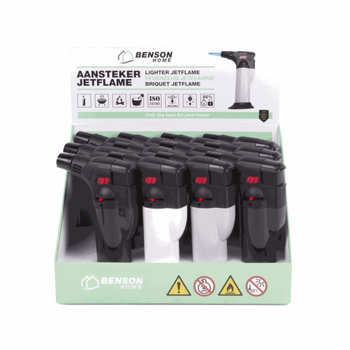 Benson Aansteker Storm / Crème Brûlée Brander - Zwart/Wit/Grijs - 12 ...
