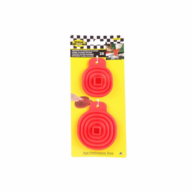 Benson Trechter Set - 55 & 75 mm. - Silicone - Rood - 2 Delig - 2Cheap
