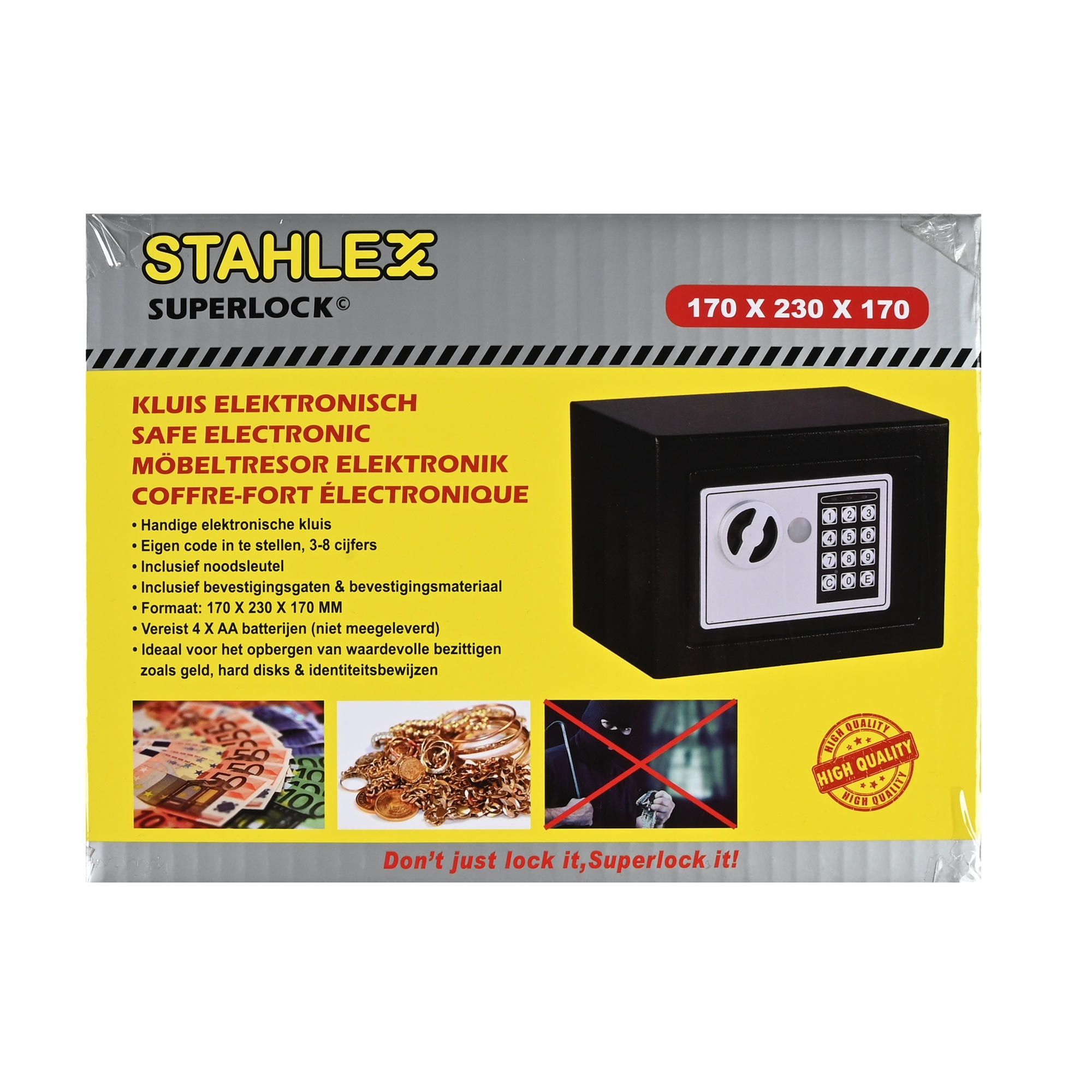 Stahlex Elektronische kluis - digitaal slot - gepoedercoat staal ...