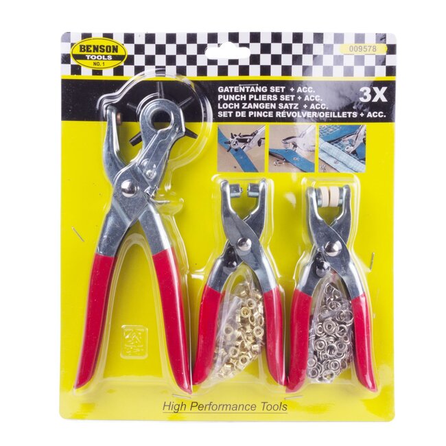 Benson Gatentang set - Revolvertang - Inclusief 3 accessoires - Rood ...