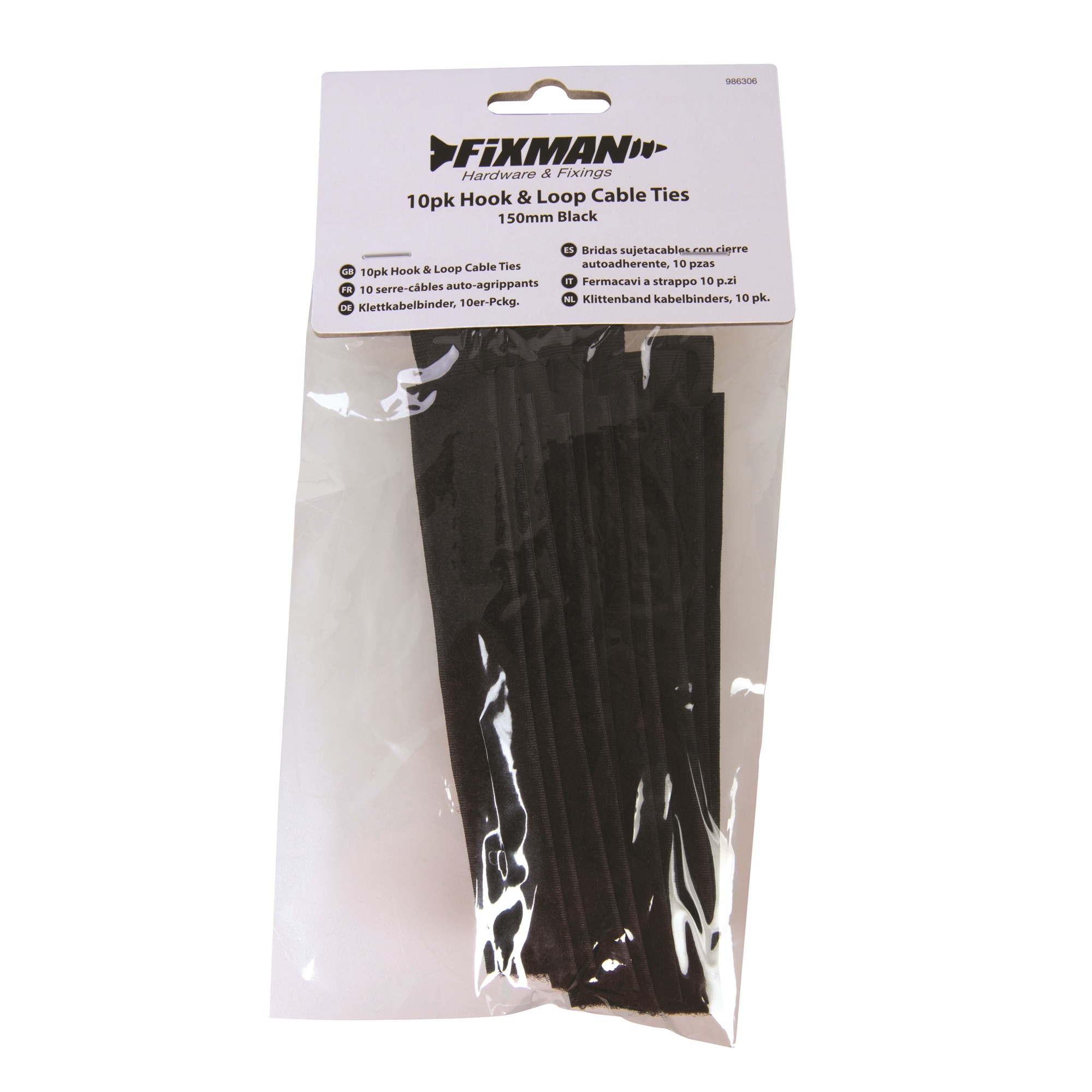 Fixman Klittenband kabelbinders - 15 cm - zwart - 10 stuks ... Fixman Klittenband kabelbinders - 15 cm - zwart - 10 stuks ...