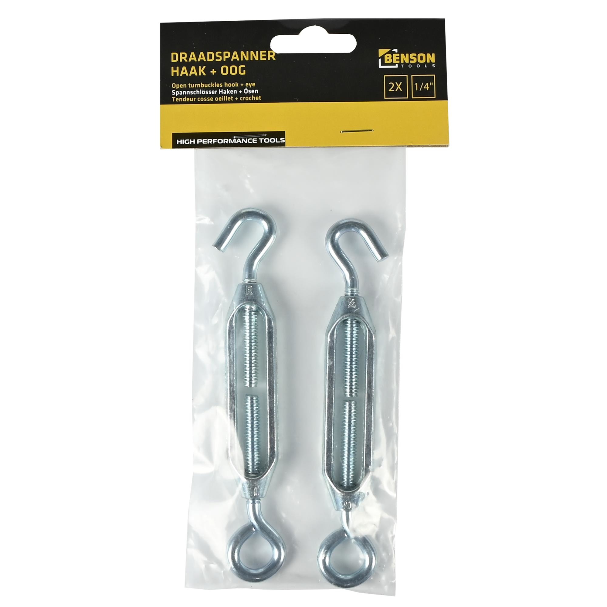 Benson Draadspanner - Haak & Oog - IJzerwerk - M6 - 1/4'' - 2 delig ...