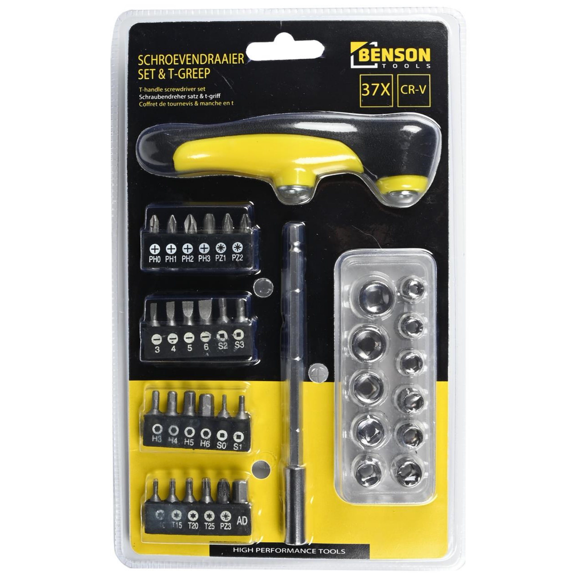 Benson Schroevendraaier set 37 dlg t-greep - 2Cheap
