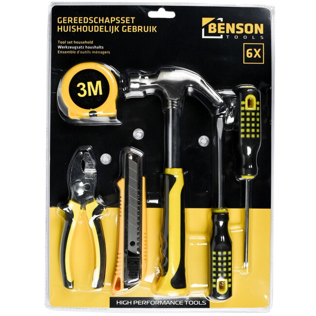 Benson Gereedschapsset huishoudelijk gebruik 6 dlg - 2Cheap
