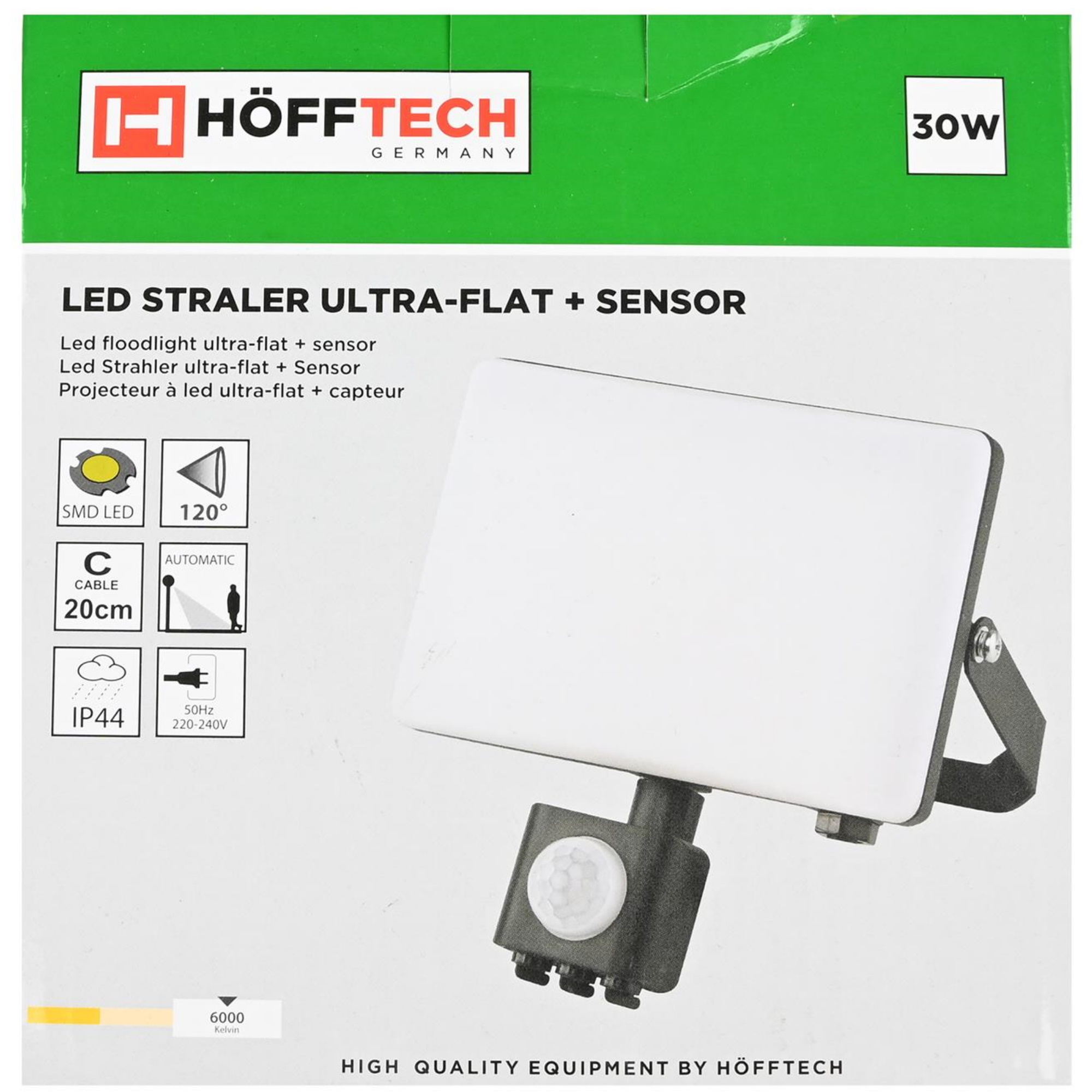 Hofftech Hofftech Led Straler Ultra-Flat 30 W IP44 + Sensor: Veilige en Energiezuinige ...