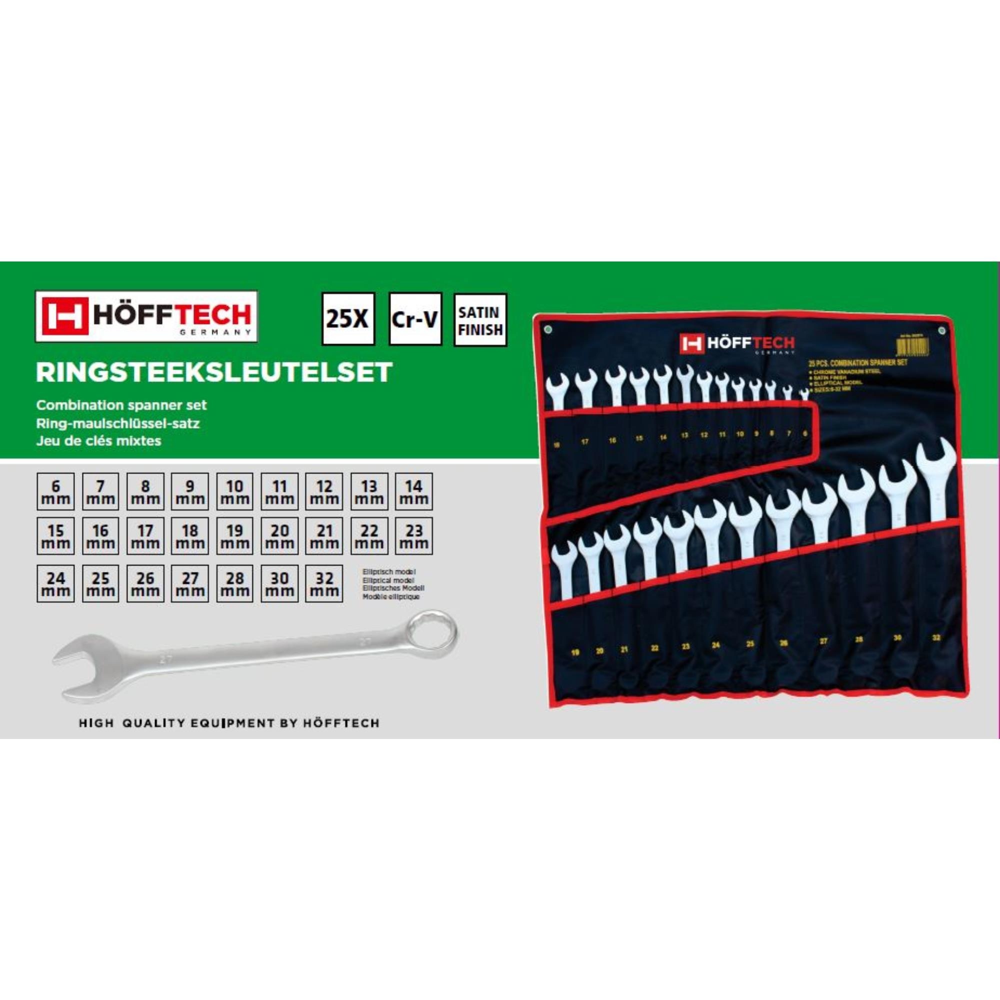 Hofftech Steeksleutelset - 25-delig - Chroom Vanadium - 6 t/m 32 mm ...