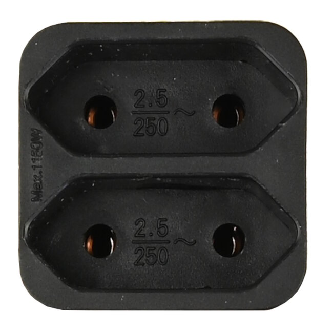 Benson Dubbele verdeelstekker - zwart - 2300W - IP20 - 2 aansluitingen ...