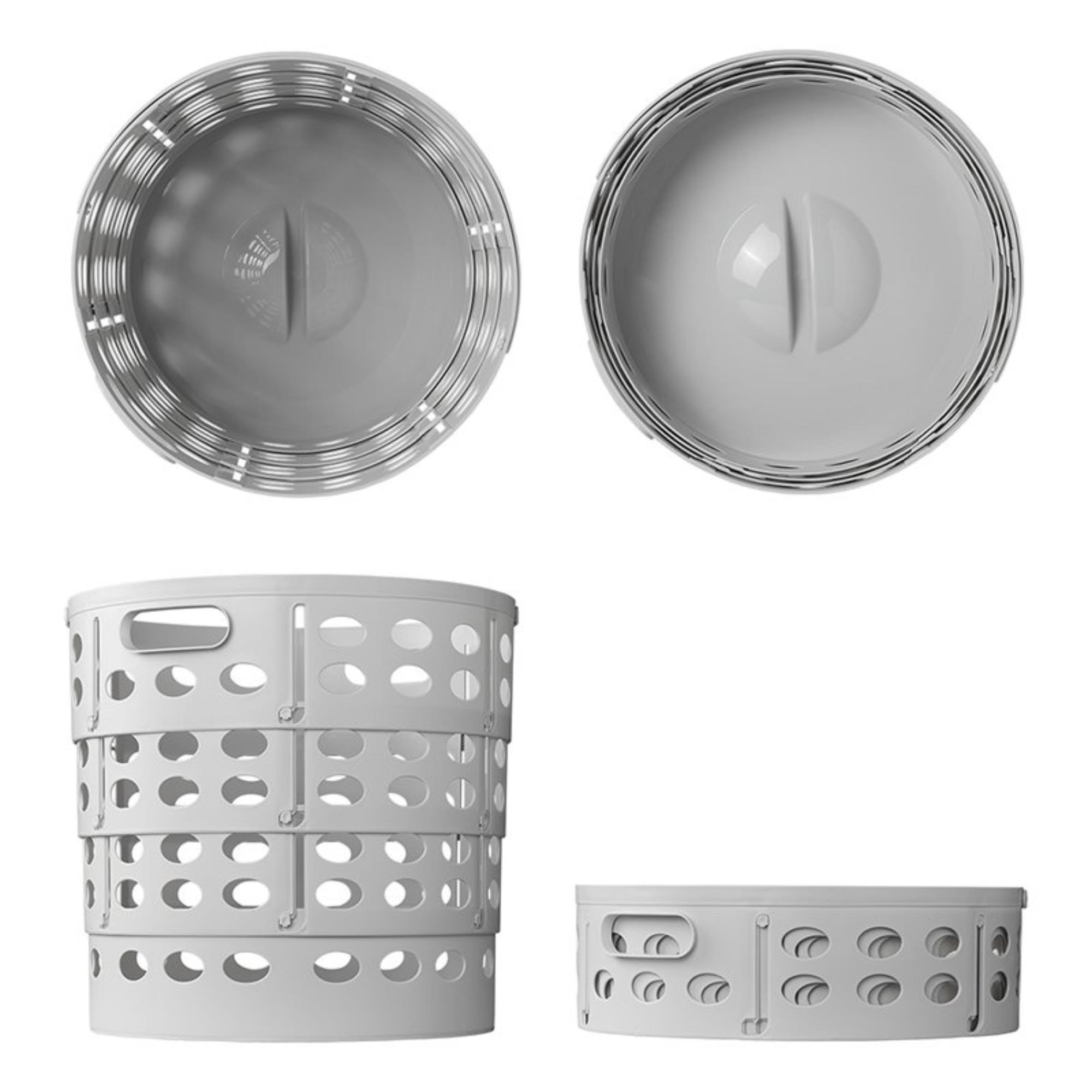 ProPlus Opvouwbare wasmand - ruimtebesparend - lichtgrijs - Ø 35 cm - H ...