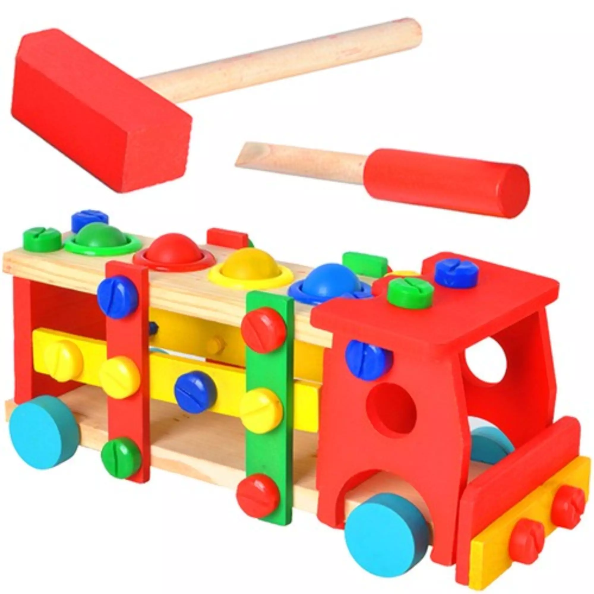 Houten Educatieve Vrachtwagen – Speels Leerzaam – Ruhhy - 2Cheap