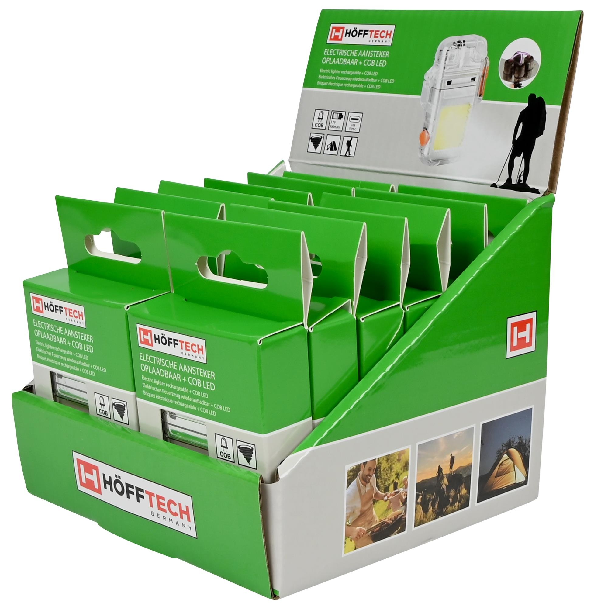 Hofftech Oplaadbare Elektrische Aansteker met COB LED - Perfect voor Outdoor - 2Cheap