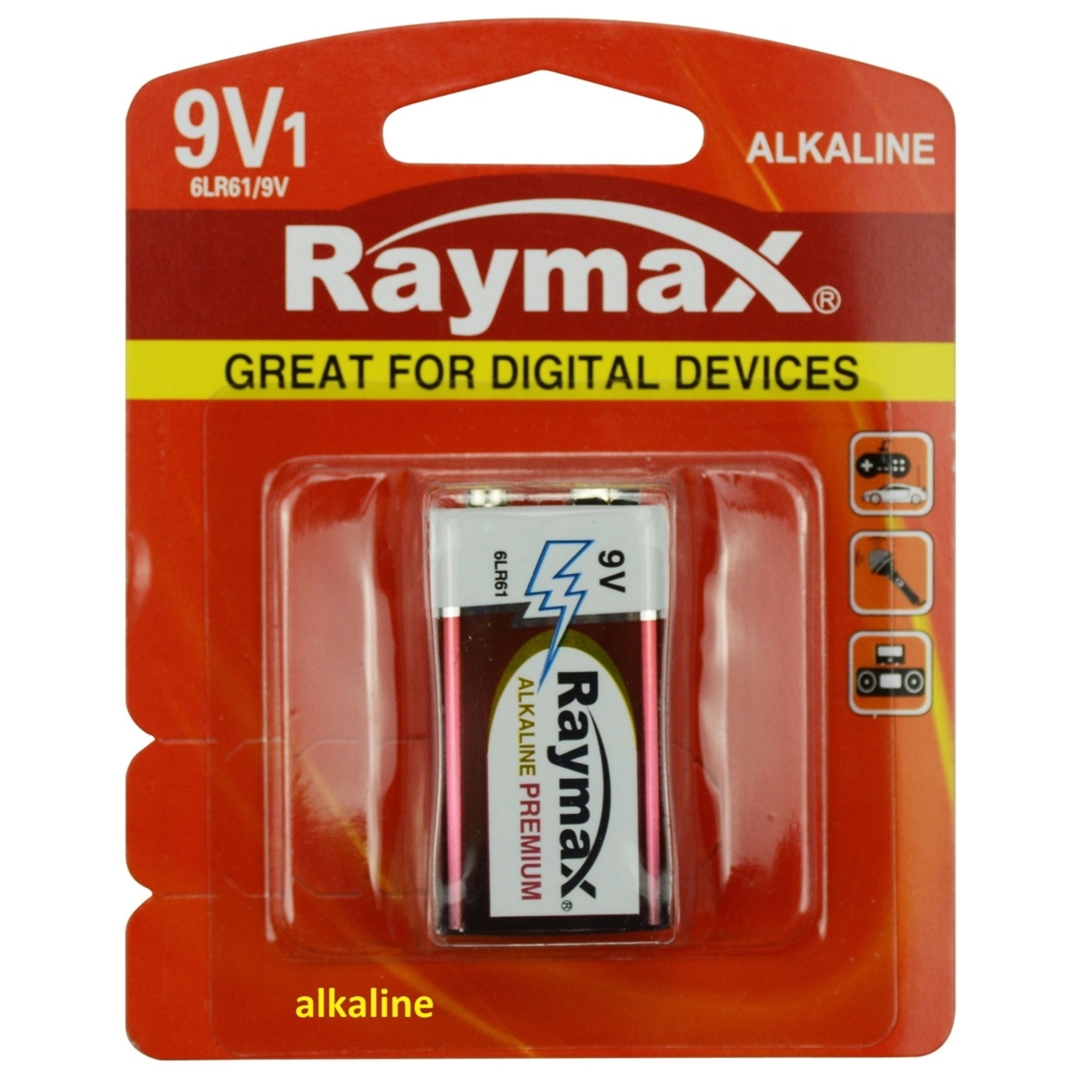 Raymax Krachtige 9V batterij - Alkaline - Langdurige prestaties ...