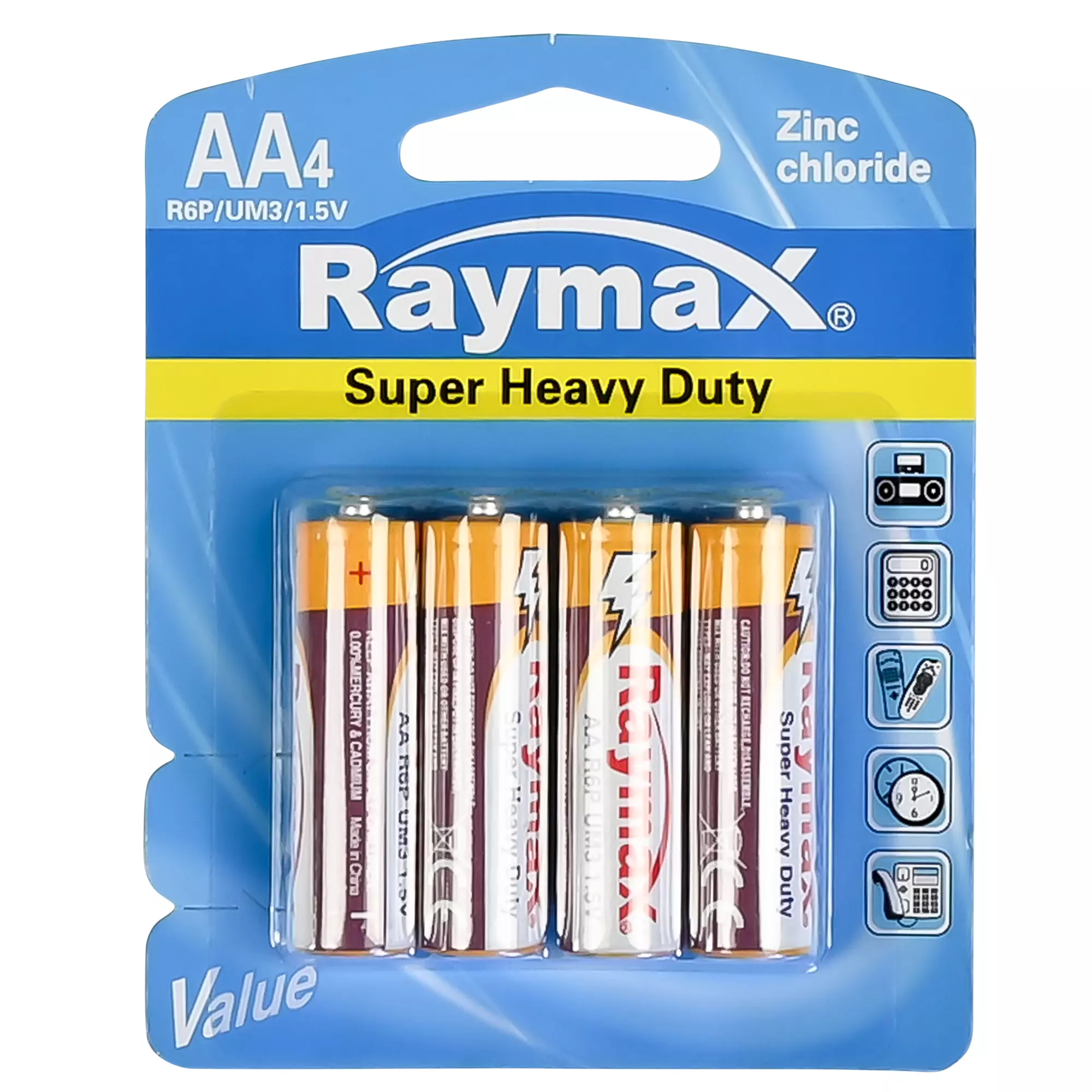Raymax AA batterijen - zink - 4 stuks - lange levensduur - ideaal voor ...