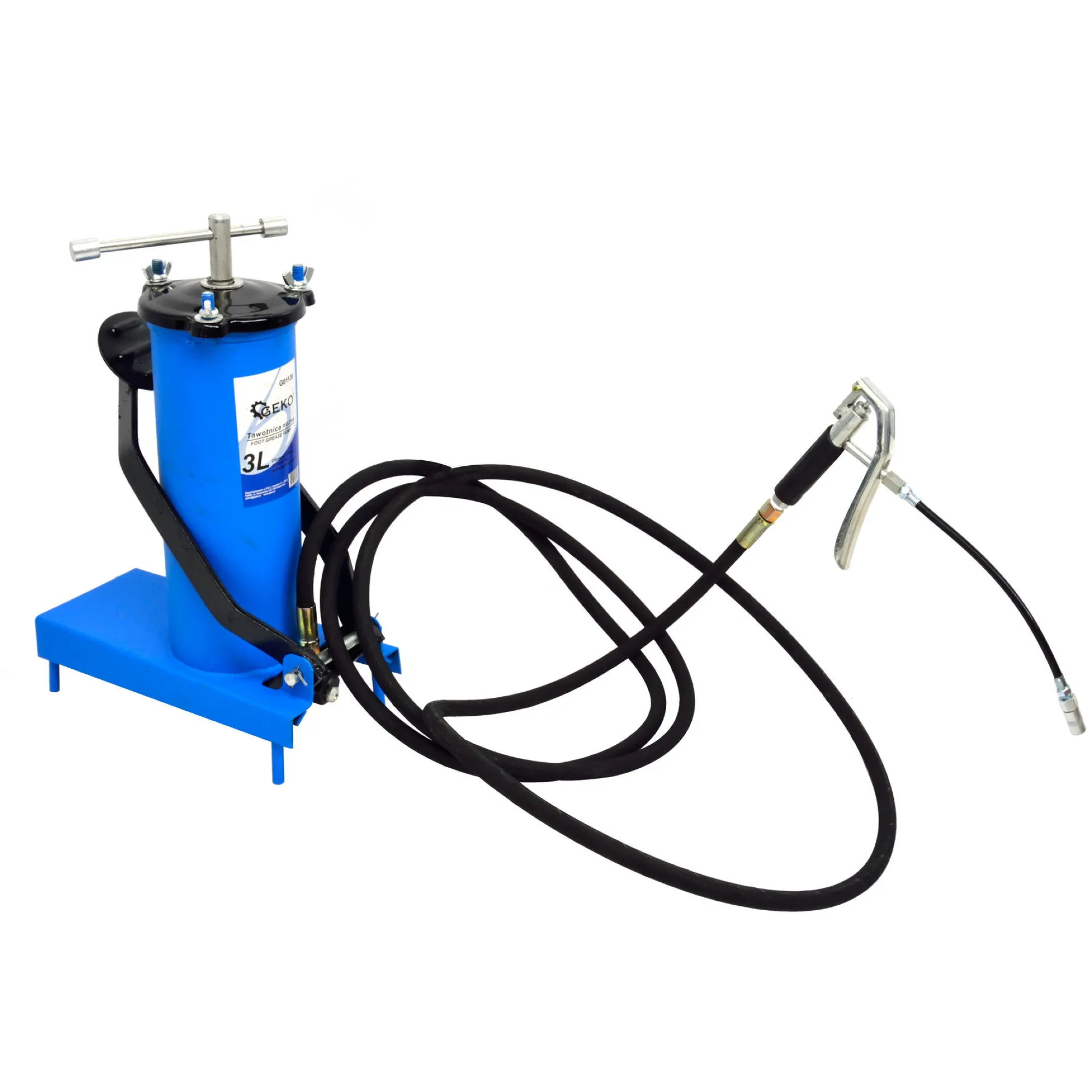 GEKO Voetbediende vetpomp - hoge druk - 3L capaciteit - 4m slang - 2Cheap