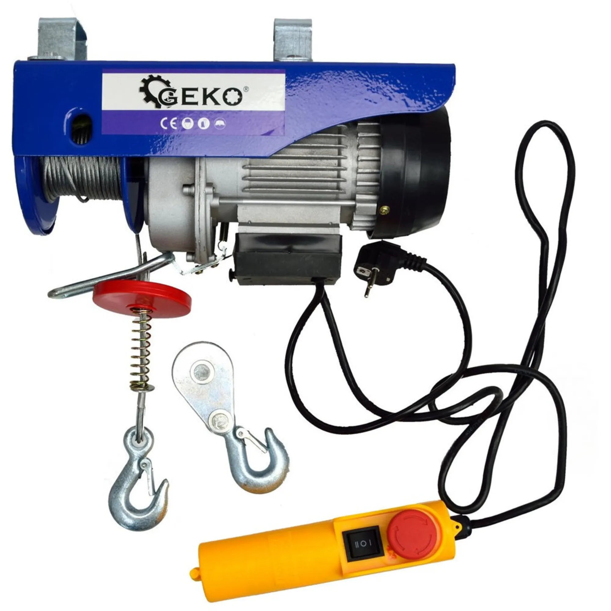 GEKO Elektrische takel - 150/300 kg - 12/6 m hijshoogte - 230V - 600W ...