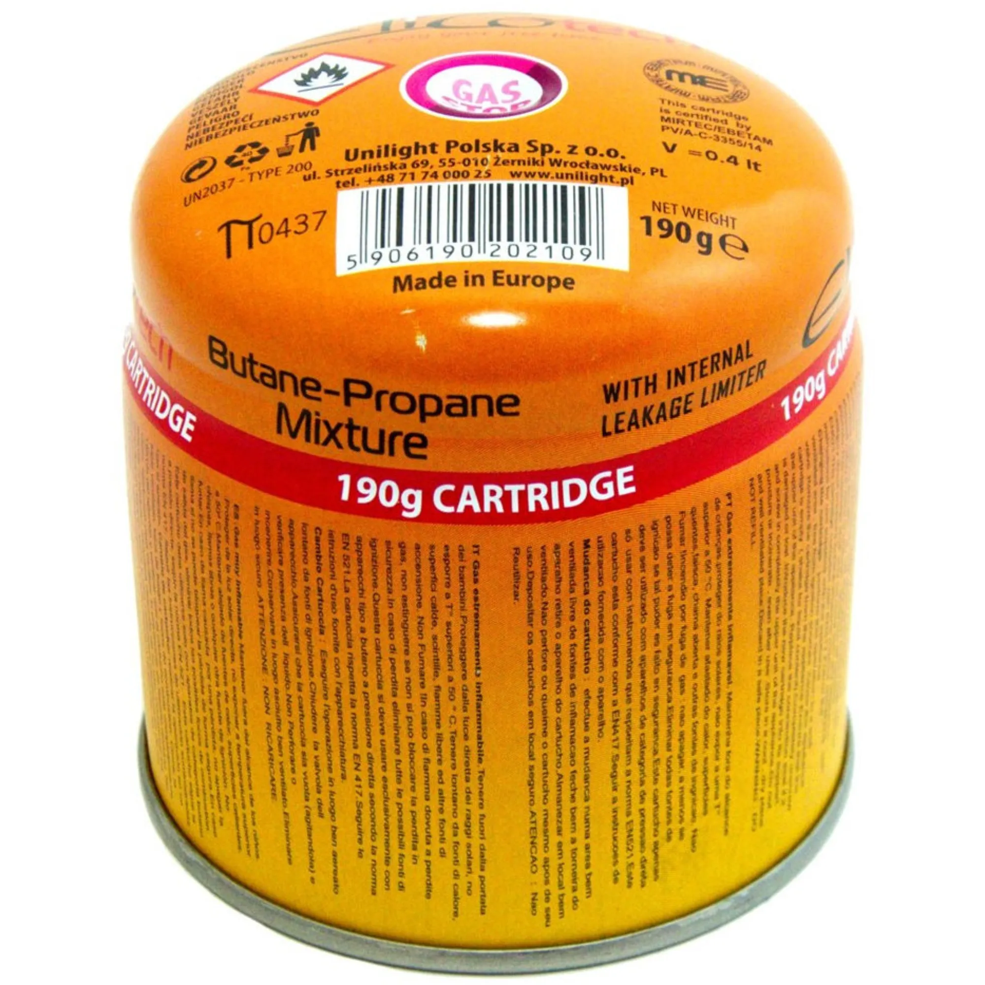Butaan Gas Cartridge – 190 g Zelfsluitende Klep – GEKO - 2Cheap