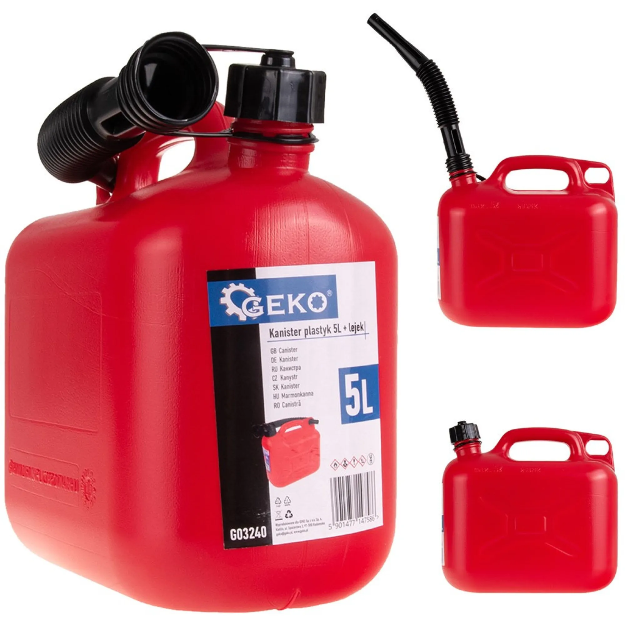Plastic jerrycan – flexibel tuit ergonomisch – GEKO - 2Cheap
