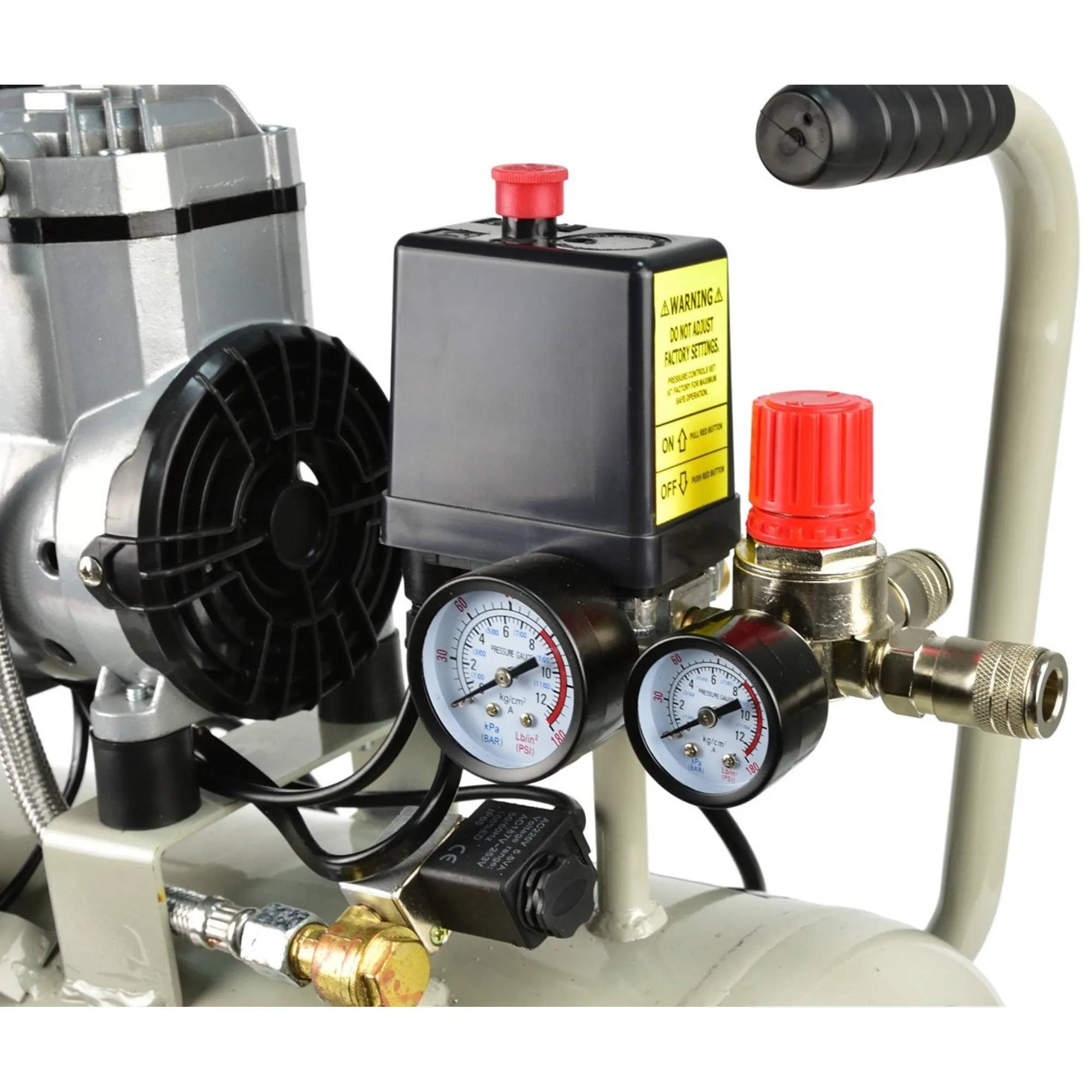 GEKO Olievrije luchtcompressor - 24L - 980W - Mobiel en onderhoudsarm - 2Cheap