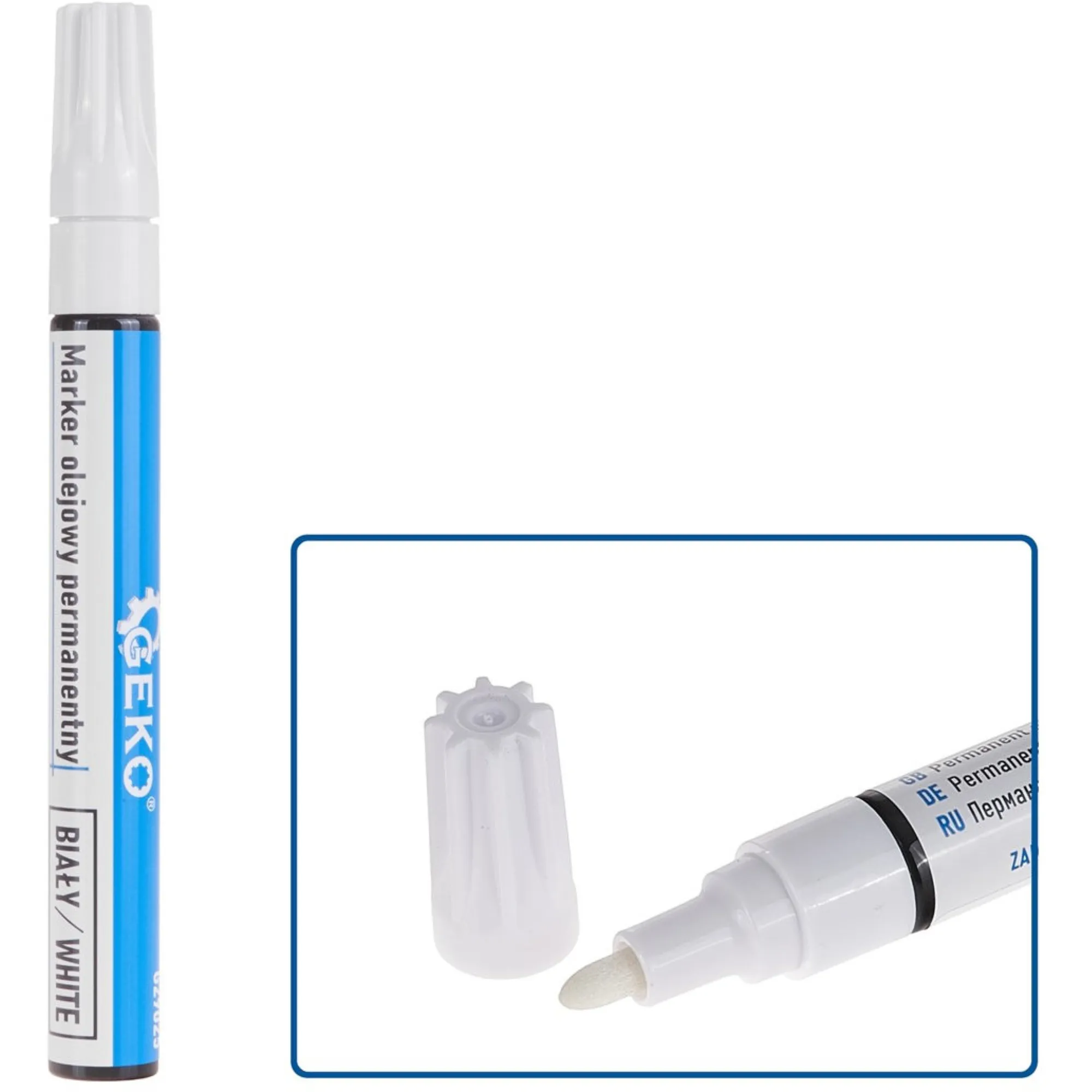GEKO Witte permanente olieverfmarker - Duurzaam - Uitstekende dekking - Voor glas en plastic ...