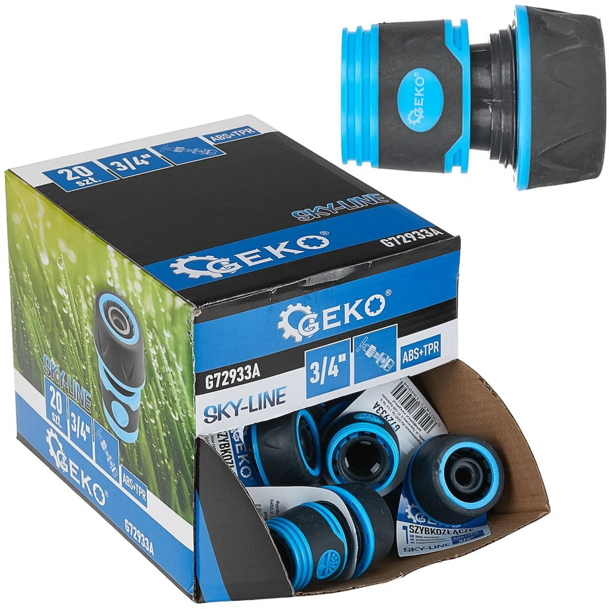 GEKO GEKO 3/4" slangconnector - stevige grip - rubbercoating ...