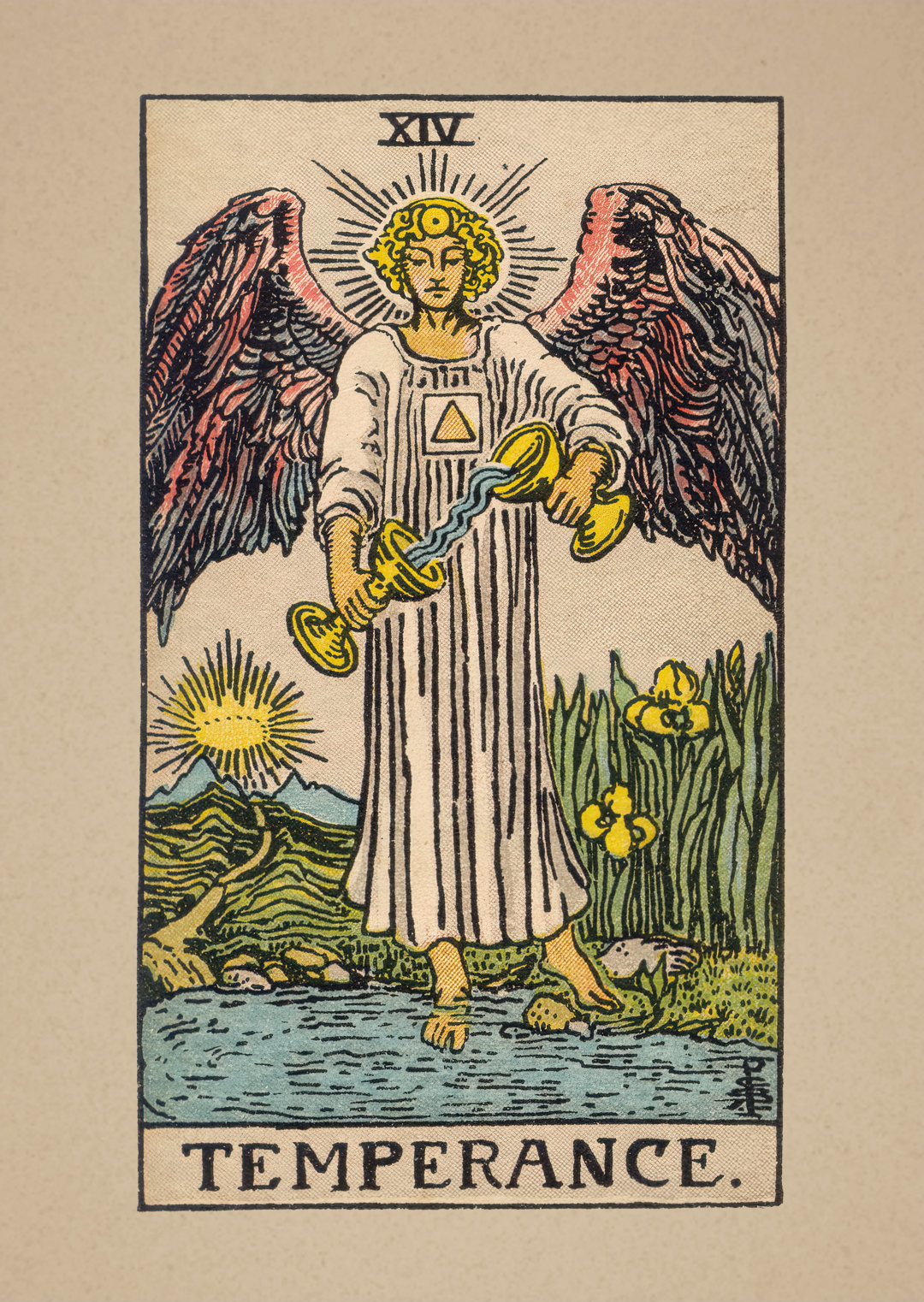 Tarot Poster A3 TEMPERANCE - BLACKFISH Brand New & Vintage