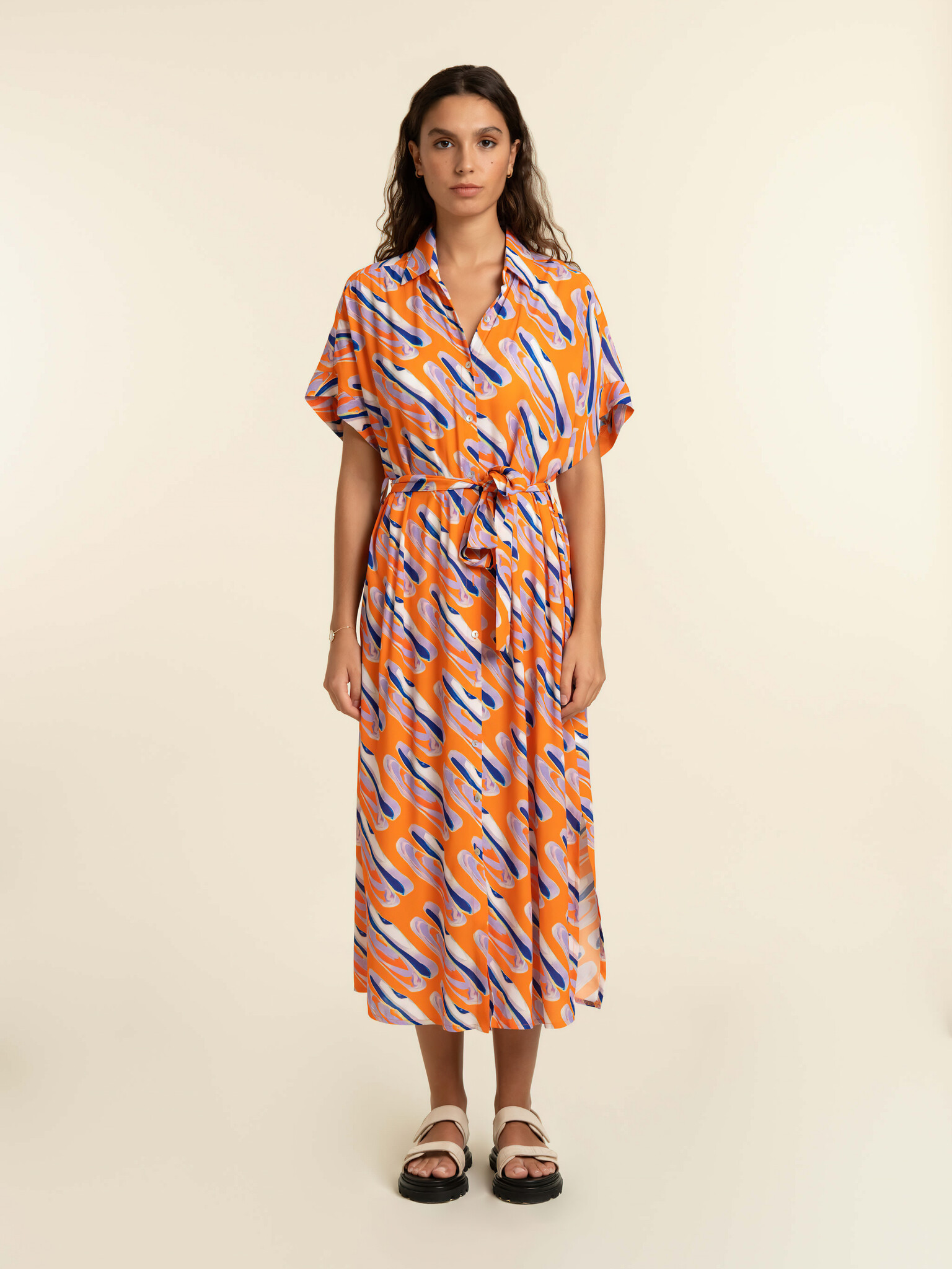 ♣ Edwige Oil Slick Robe Dress - BLACKFISH Utrecht