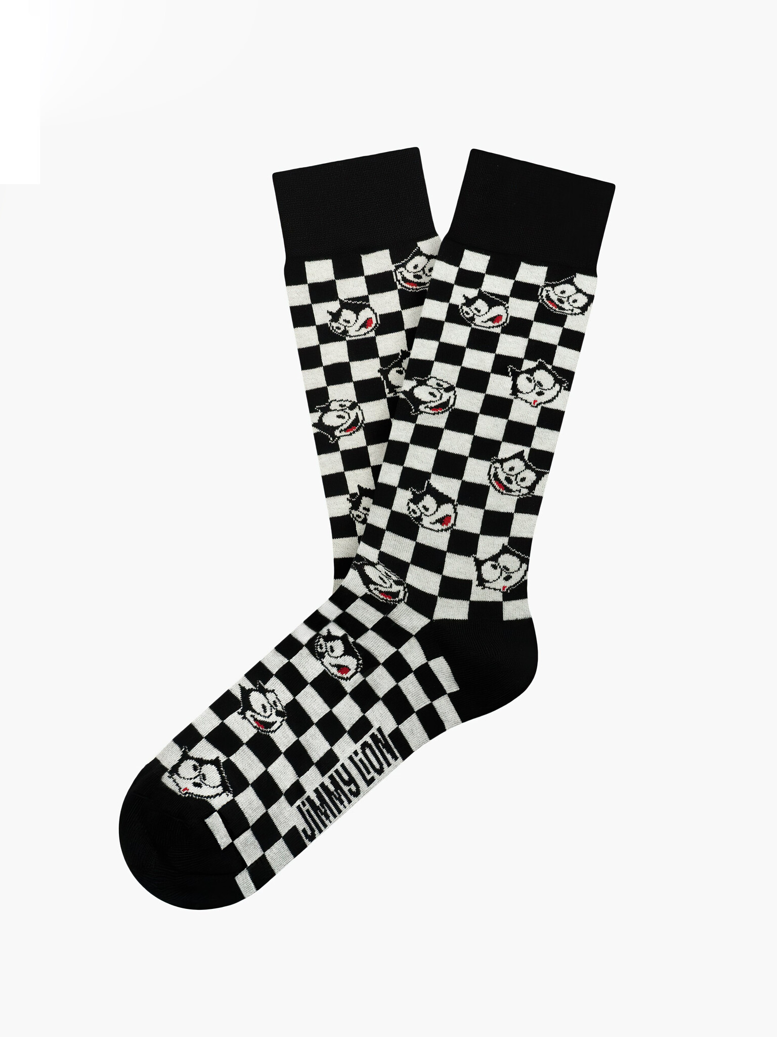 ♣ Black & White Felix Check Socks - BLACKFISH Brand New & Vintage