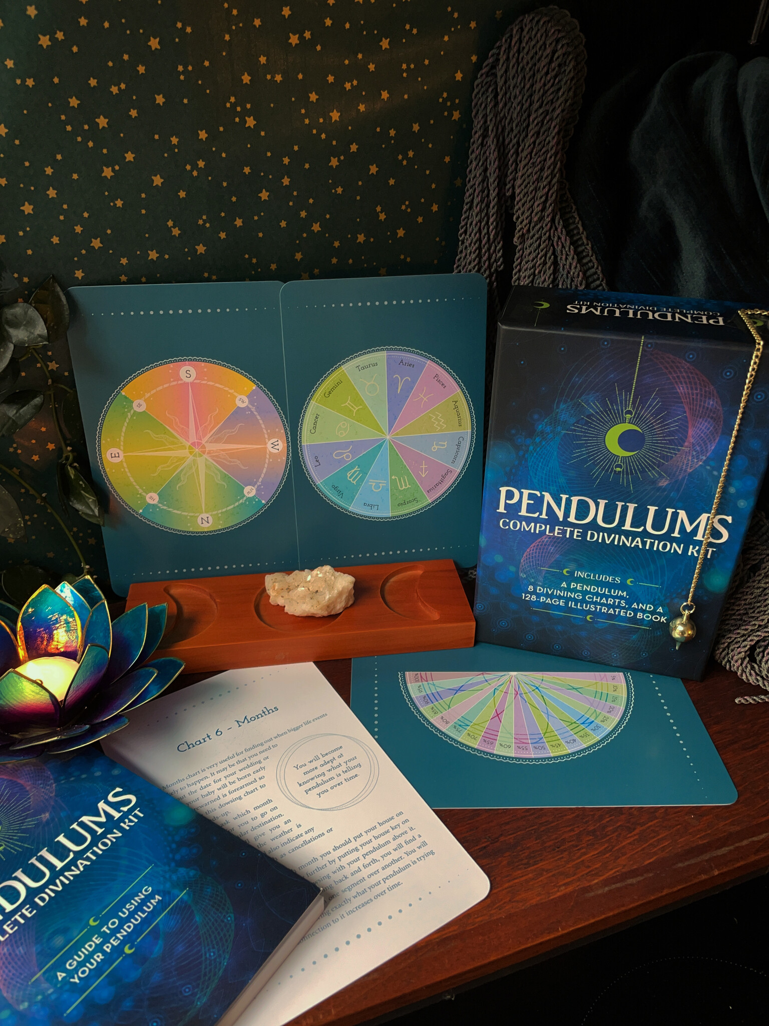 Pendulums - Complete Divination Kit - BLACKFISH Brand New & Vintage